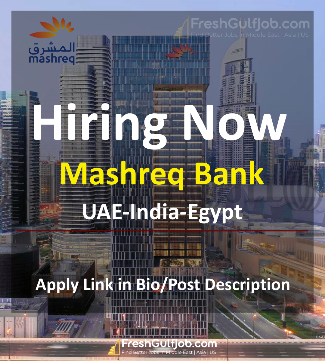 Mashreq Bank Job Vacancies Dubai-UAE (2025) - Fresh Naukari