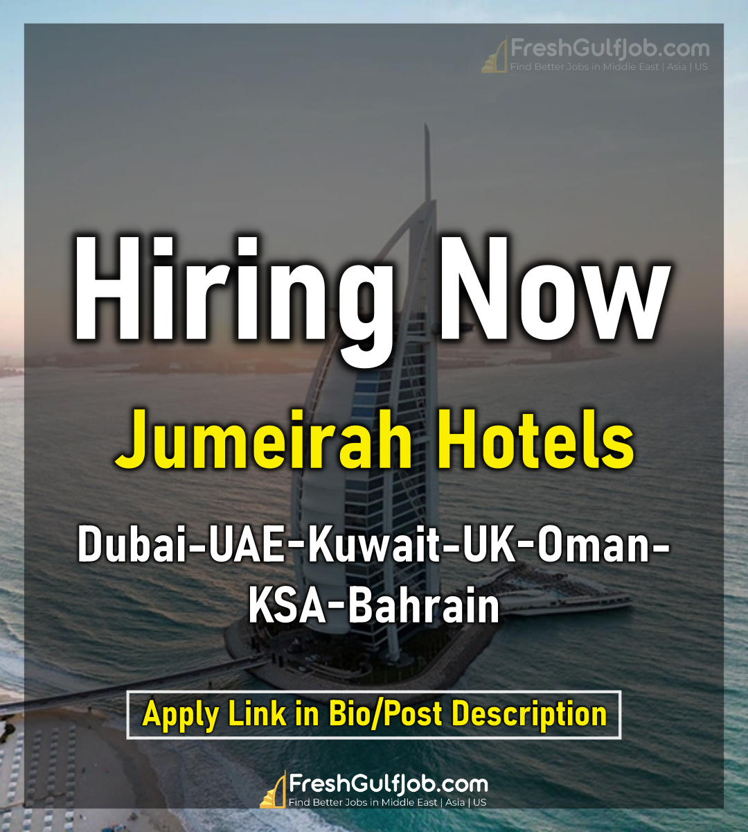 Jumeirah Hotel Careers & Jobs Dubai-UAE-Kuwait-UK-Oman-KSA-Bahrain ...