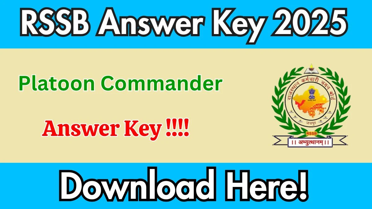 RSSB Platoon Commander Answer Key 2025 – Download Question Paper ...